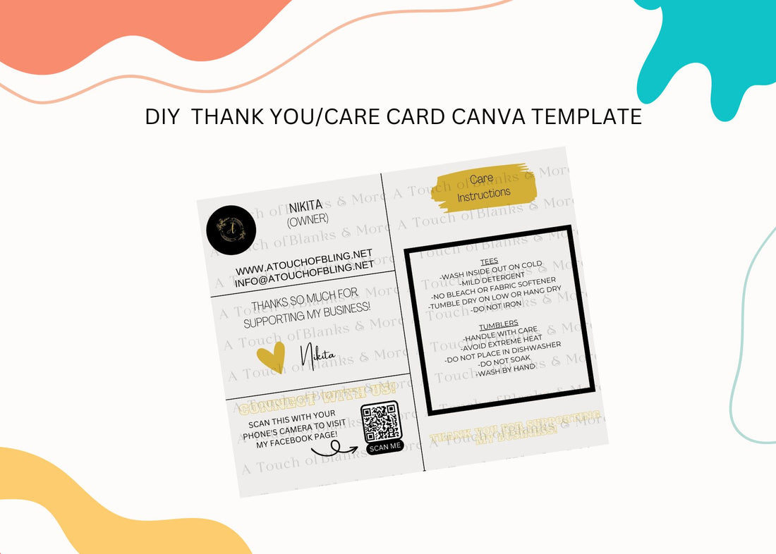 DIY Thank You/Care Card Canva Template – A Touch of Blanks & More